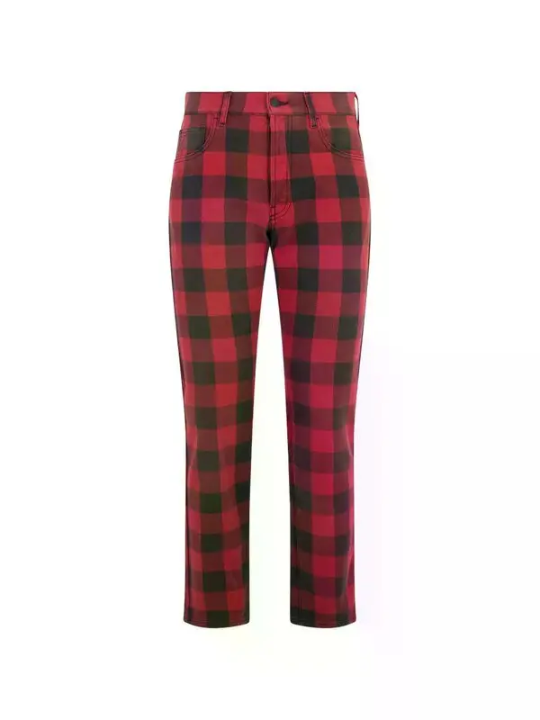 Moschino Plaid Pattern Tape Jeans