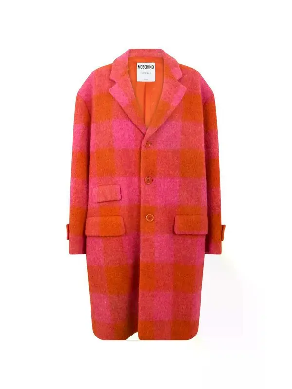 Moschino Check-pattern Long-sleeve Coat