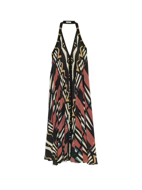 VOLANTIS Geometric Print Maxi Dress