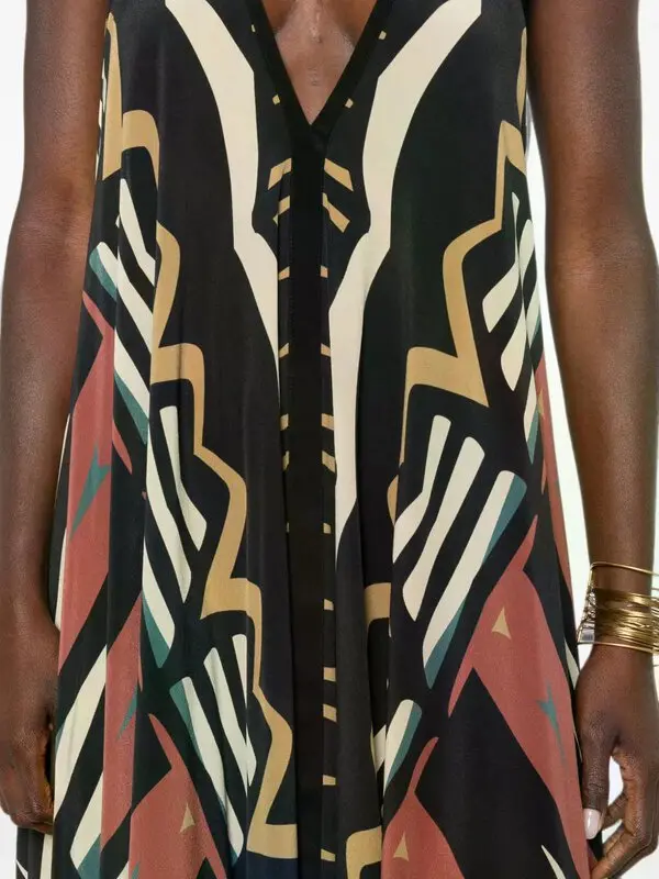 VOLANTIS Geometric Print Maxi Dress