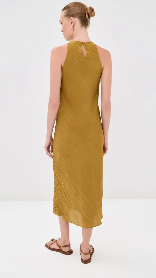 Tibi The Crinkle Slip Midi Bias Dress