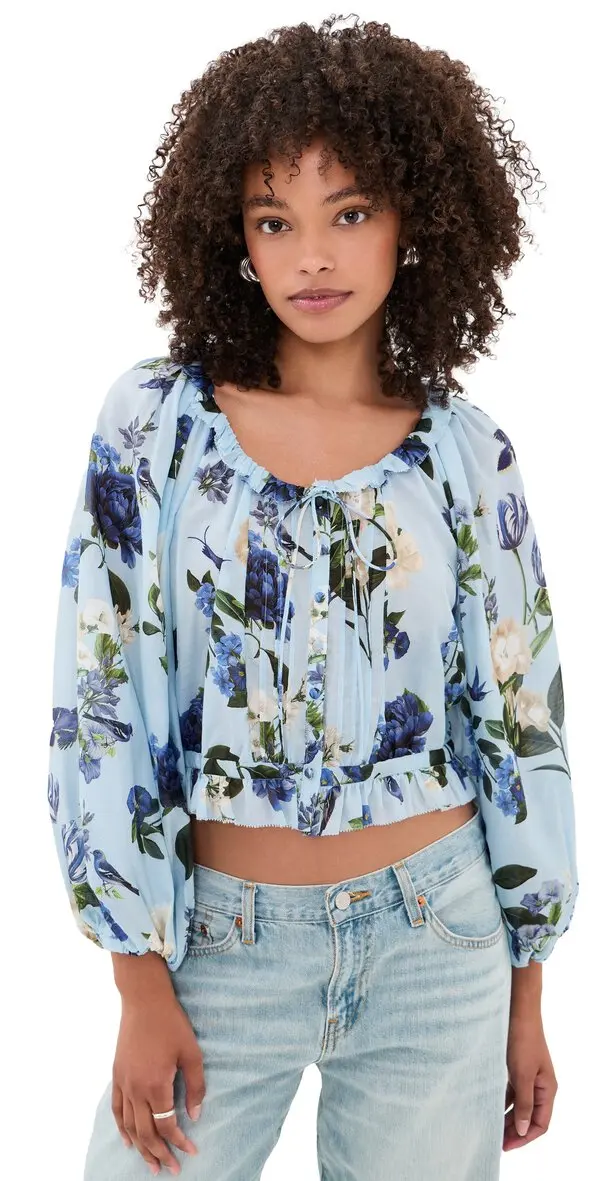 Alice + Olivia Mclaine Cropped Blouse - Fly Away