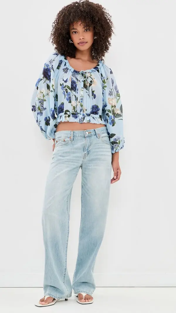 Alice + Olivia Mclaine Cropped Blouse