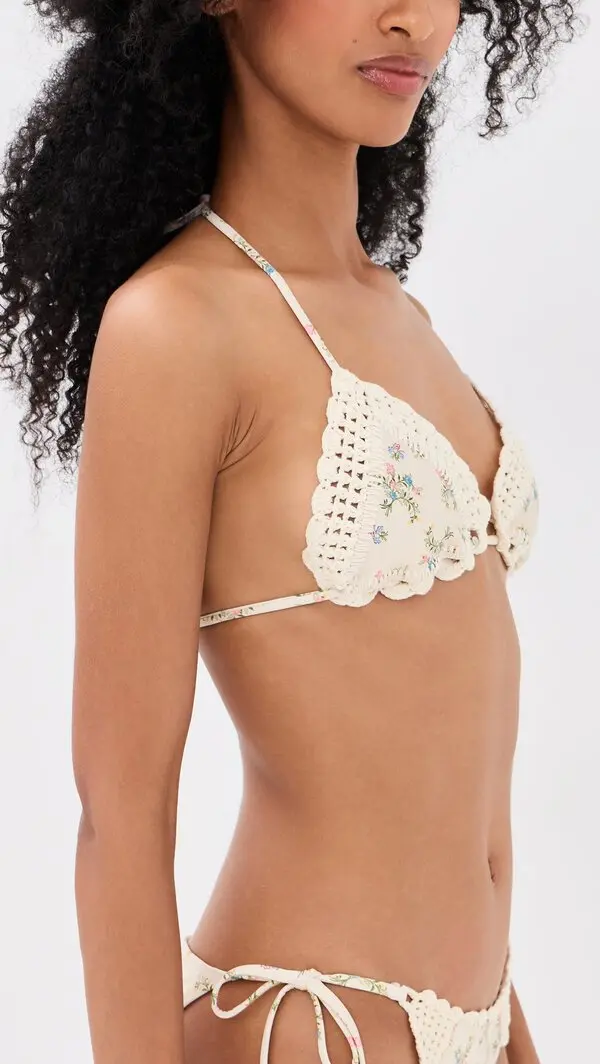 Agua Bendita Bea Handmade Crochet Triangle Top