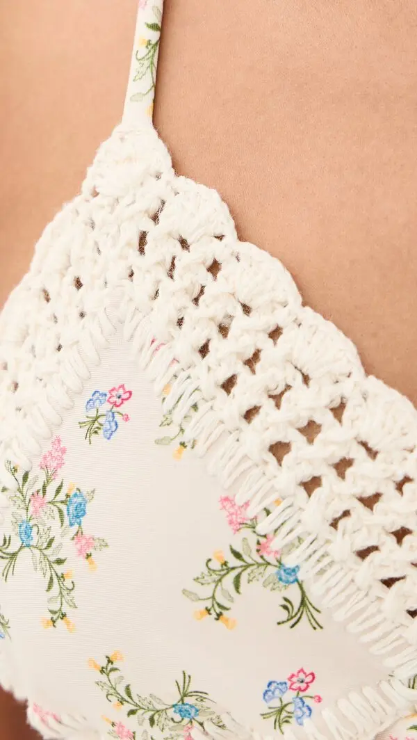 Agua Bendita Bea Handmade Crochet Triangle Top