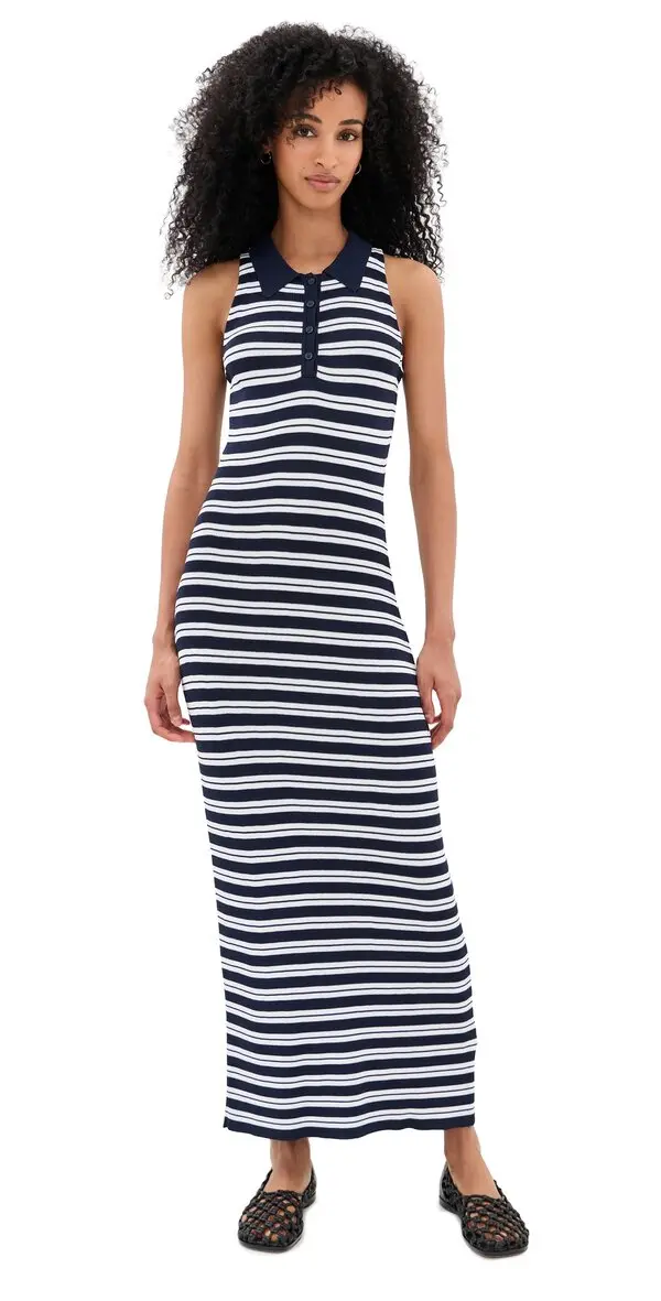 ROWING BLAZERS Halter Polo Maxi Dress - Navy
