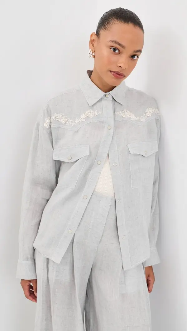 TWP Carter Shirt With French Knot