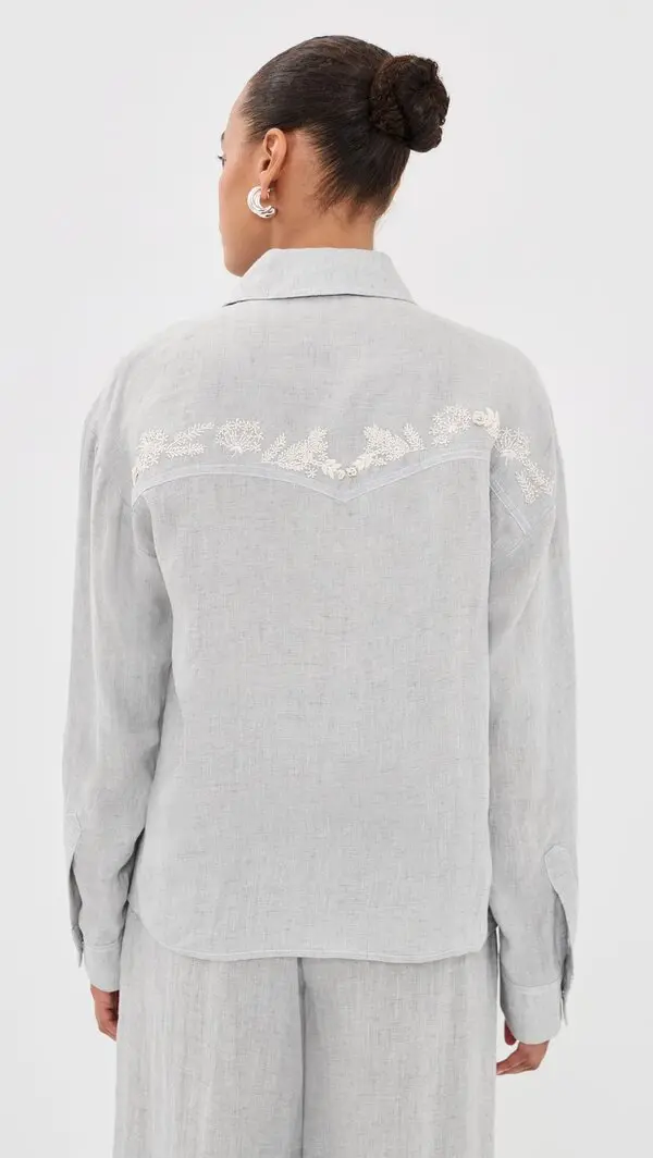TWP Carter Shirt With French Knot