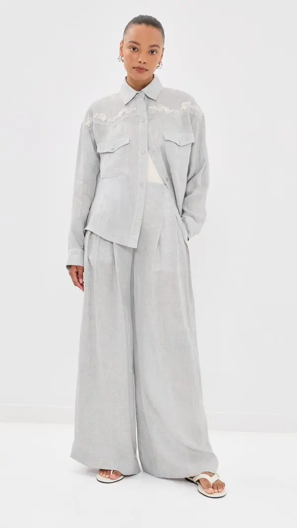 TWP Carter Shirt With French Knot