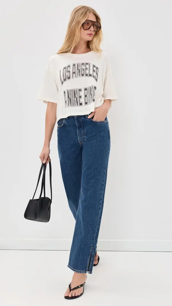ANINE BING Johnny Cropped Tee