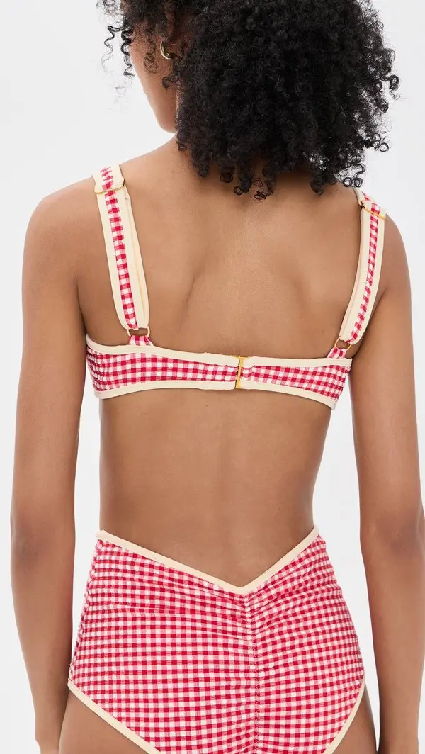 MONTCE Micro Gingham Romy Binded Bikini Top