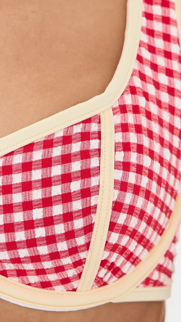 MONTCE Micro Gingham Romy Binded Bikini Top