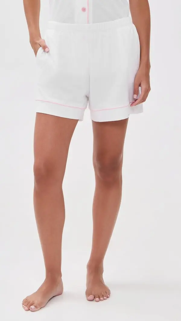 PETITE PLUME Pima Piping Short Set