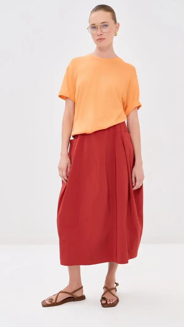 Tibi Nylon Lantern Skirt