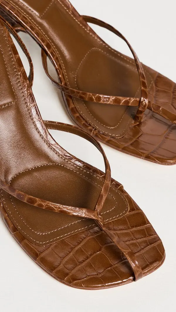 Simkhai Kelsey Embossed Leather Strappy Wedge Sandals