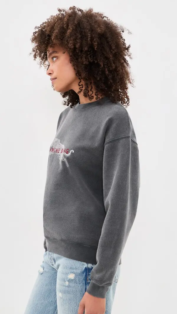 ANINE BING Spencer Leopard Sweatshirt