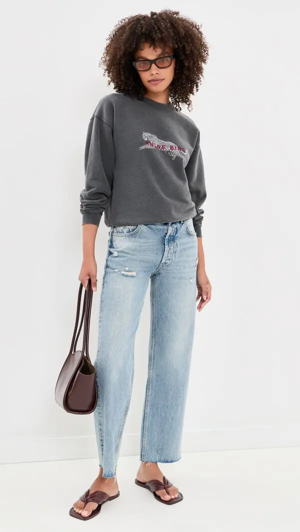 ANINE BING Spencer Leopard Sweatshirt
