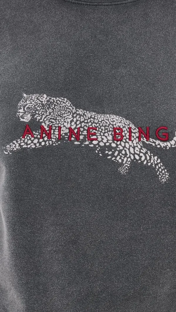 ANINE BING Spencer Leopard Sweatshirt