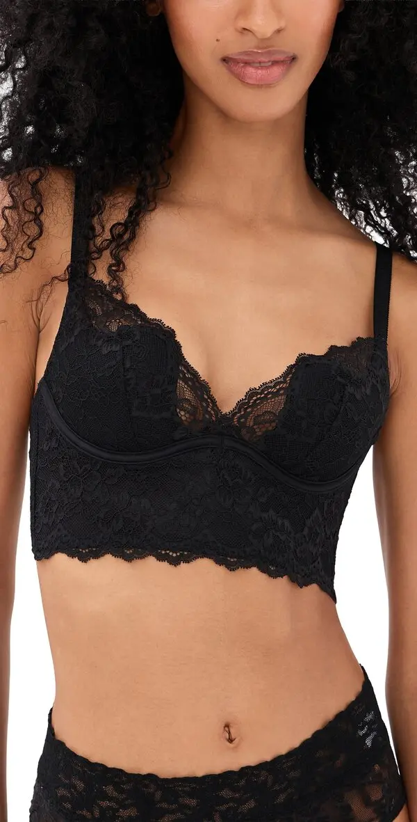 FLEUR DU MAL Bianca Lace Seduce U- Plunge Bra - Black