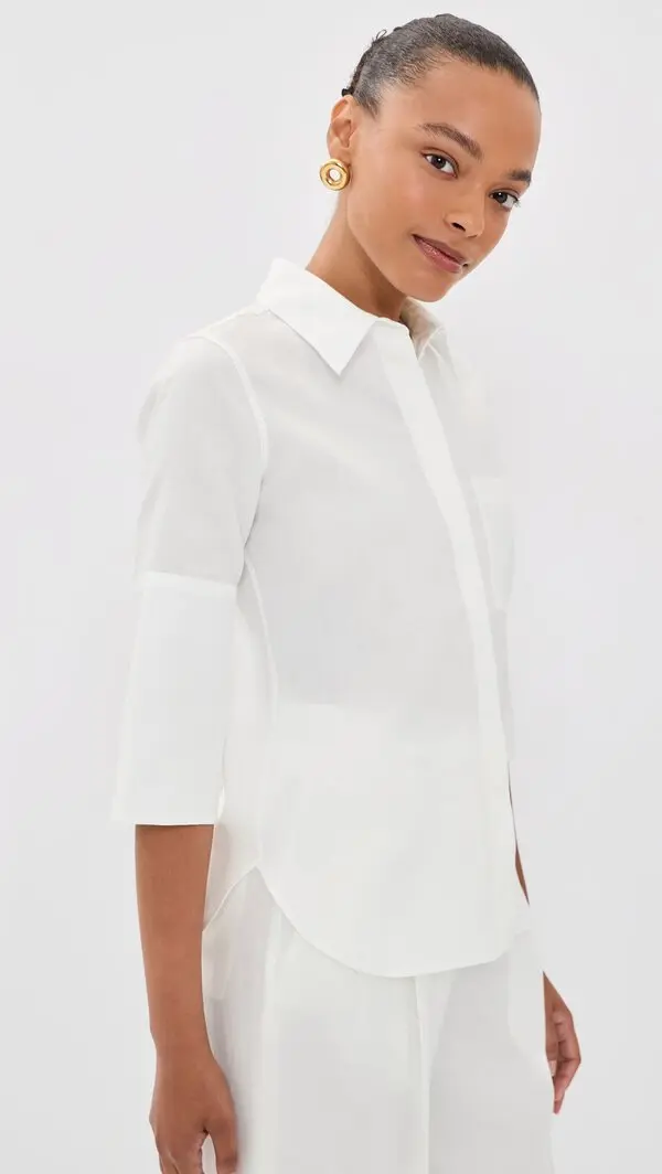 Another Tomorrow French Cuff Blouse