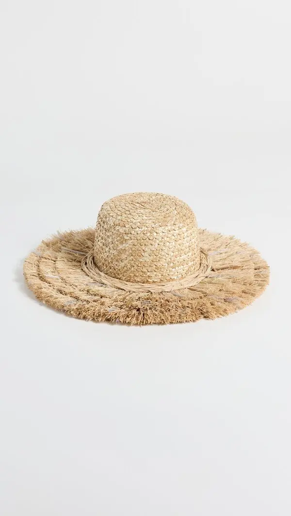 Lele Sadoughi Fringe Straw Hat