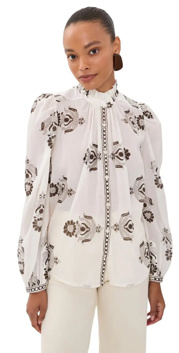 Alix Of Bohemia Annabel Java Cactus Shirt - Off-white