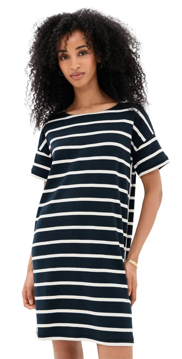 LA LIGNE Breton Dress - Navy/ecru