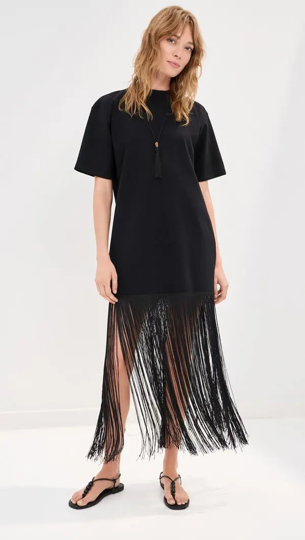 LE BOP Fringe Nico Dress - Black