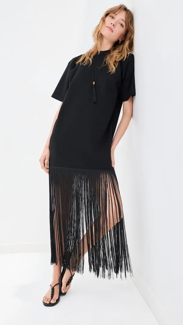 LE BOP Fringe Nico Dress - Black