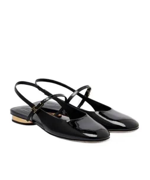 TOD'S Patent Leather Slingback Flats