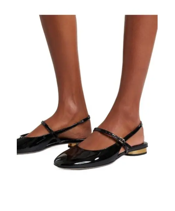 TOD'S Patent Leather Slingback Flats