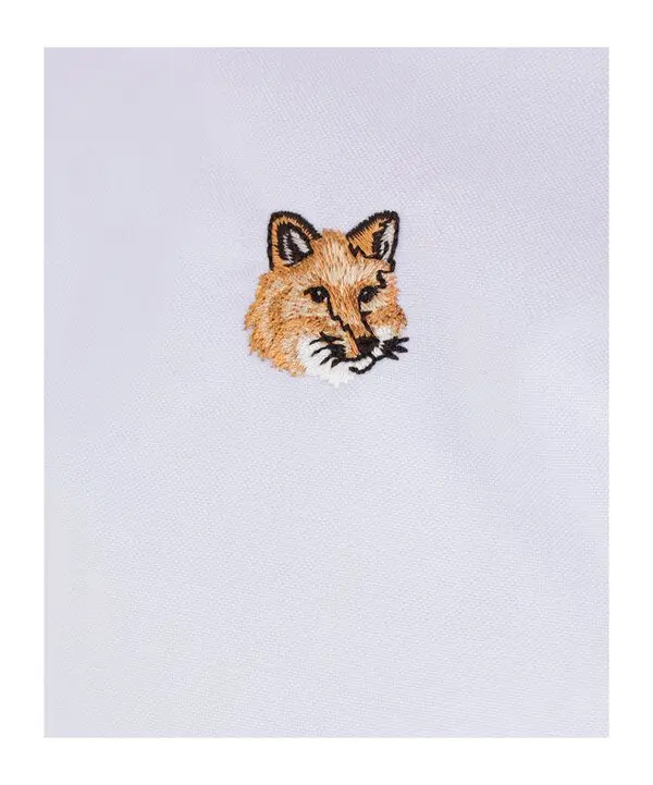 Maison Kitsuné Fox Head Embroidered Long-sleeved Shirt