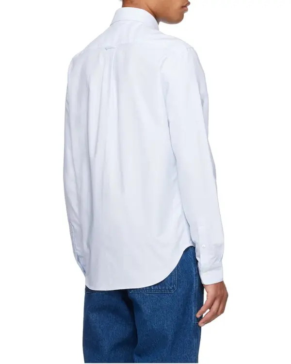 Maison Kitsuné Fox Head Embroidered Long-sleeved Shirt