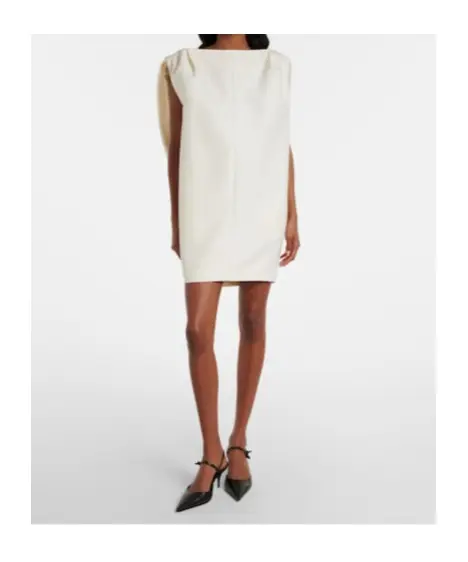 Balenciaga Draped Wool And Silk Minidress