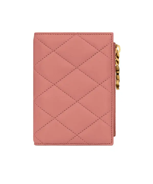 Saint Laurent Bijou Leather Wallet - Tulip Pink