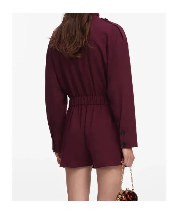 SELF-PORTRAIT Tie-neck Elasticated-waist Mini Playsuit