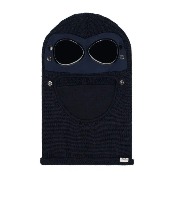 C.P. COMPANY Goggle-detail Ribbed Knit Balaclava - Blue