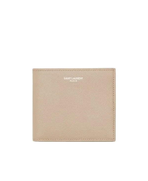 Saint Laurent Logo-stamp Leather Wallet - Nude