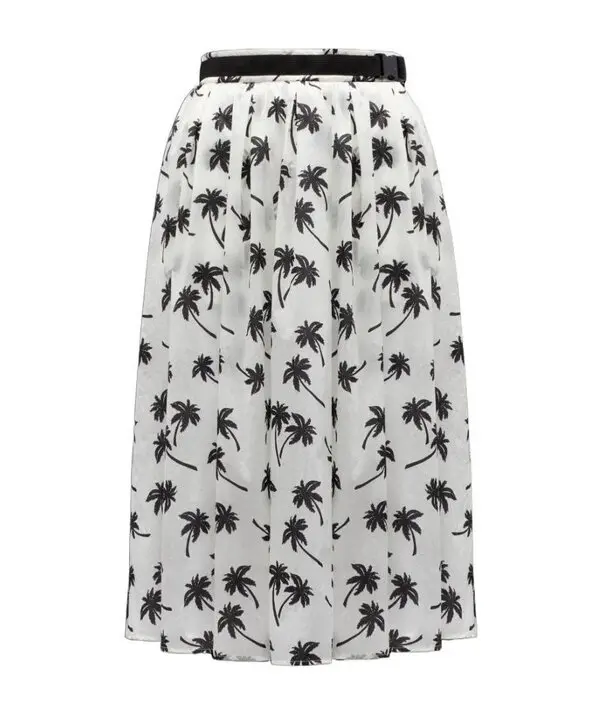 Moncler Palm Tree-print Midi Skirt