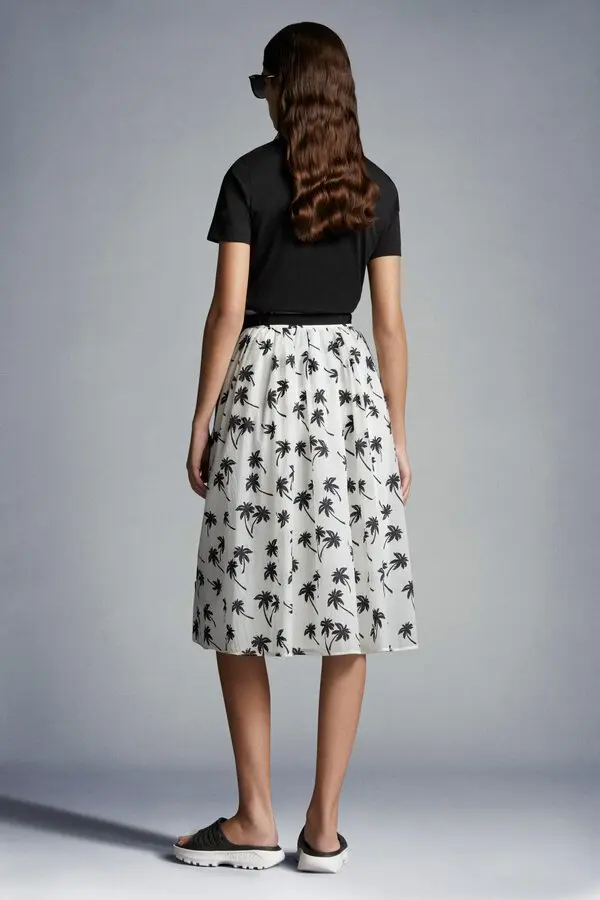 Moncler Palm Tree-print Midi Skirt