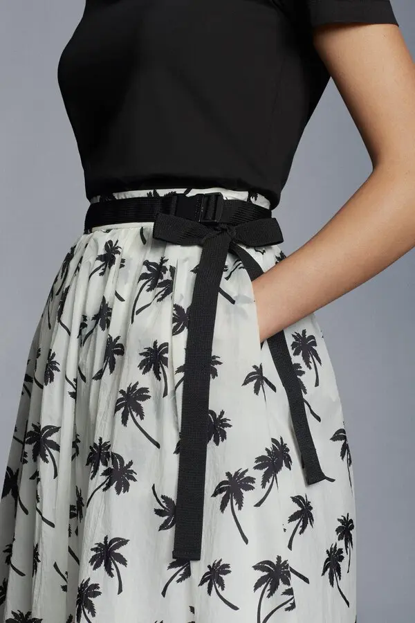 Moncler Palm Tree-print Midi Skirt