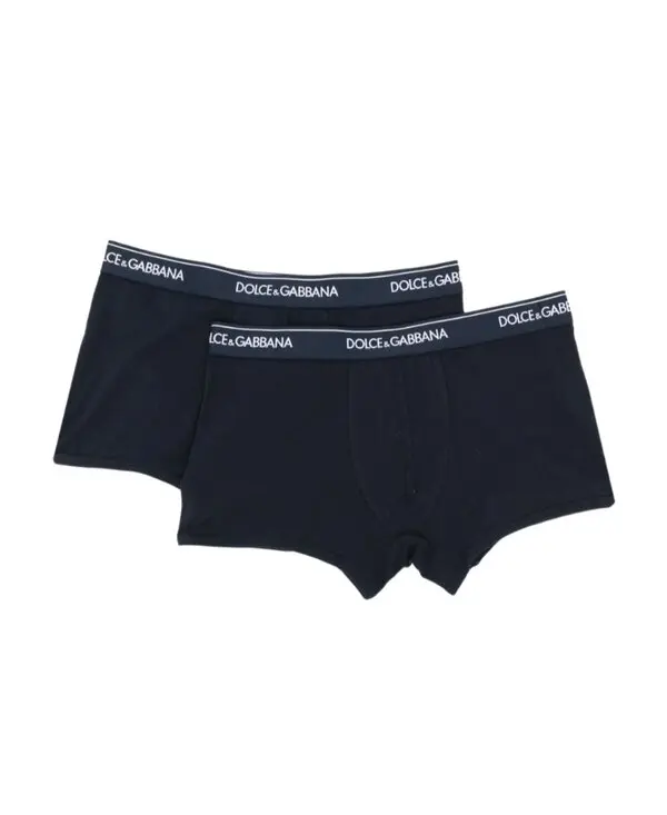 Dolce & Gabbana Dolce Gabbana Set Of Two Logo Waistband Boxers - Blue