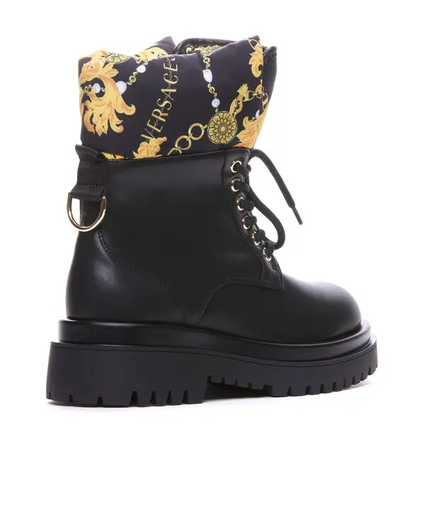 Versace Round-toe Lace-up Boots