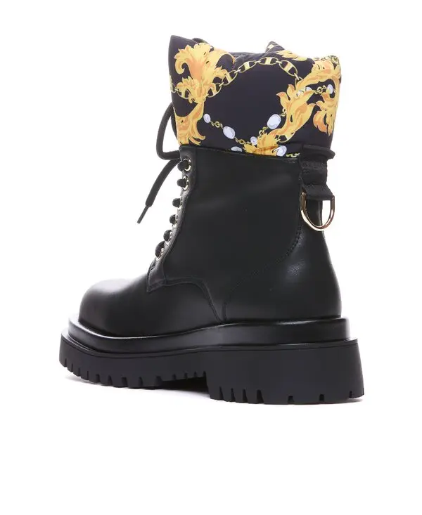 Versace Round-toe Lace-up Boots