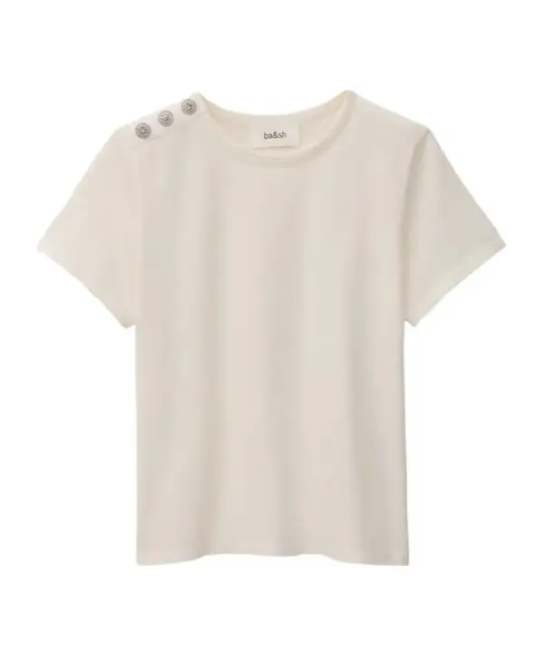 Ba&sh Elmer Embellished Shoulder T-shirt