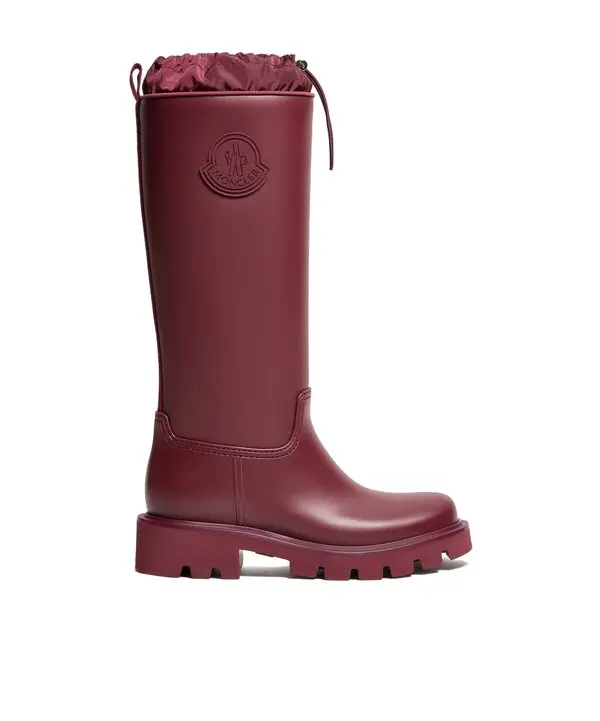 Moncler Kickstream High Rain Boots - Wine Red