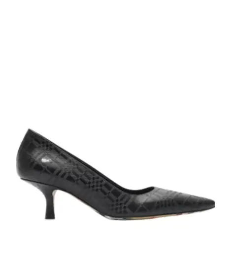 Burberry Check Leather Dame Low Pumps - Black