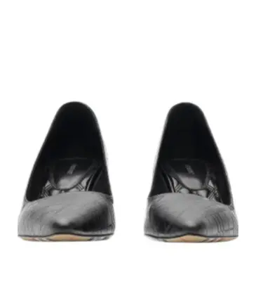 Burberry Check Leather Dame Low Pumps