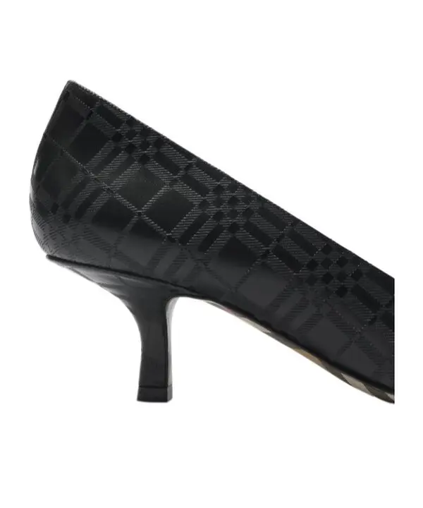 Burberry Check Leather Dame Low Pumps