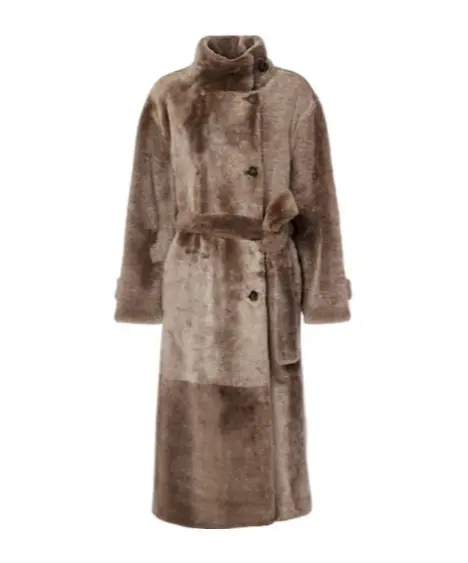 Brunello Cucinelli Shearling Wrap Coat